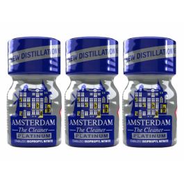 3 Bottles of 10ml Amsterdam Platinum Leather Cleaner Poppers